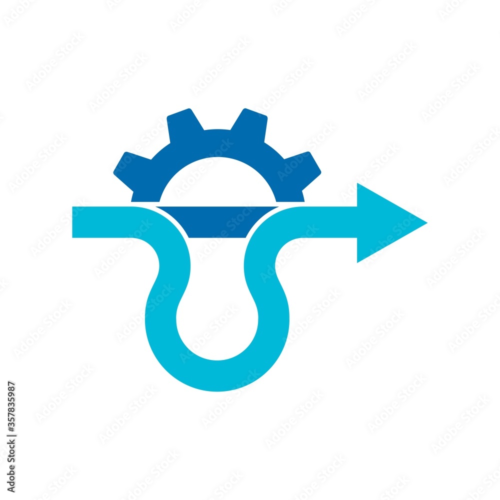 Arrow trajectory. Shorten the route. Technology to accelerate progress ...