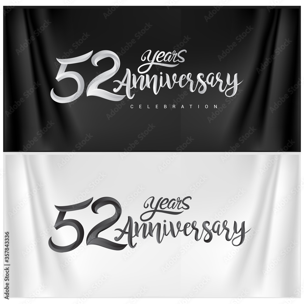52nd Anniversary Celebration Logotype. Anniversary handmade Calligraphy ...