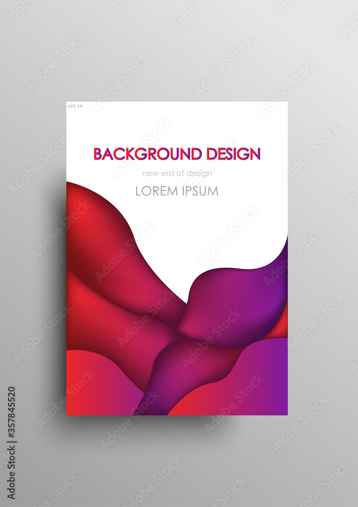 Modern wavy shape background design, designed in A4 format for poster ...