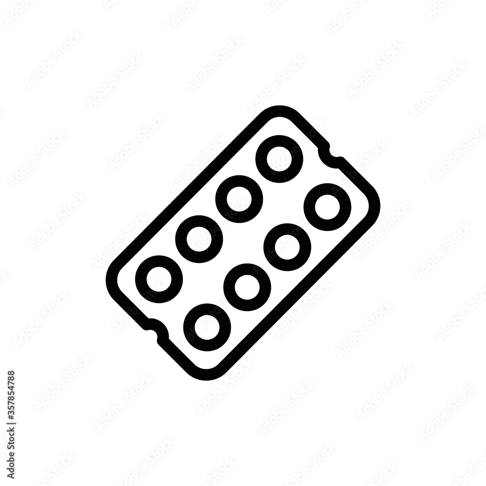 Pill, capsule line flat vector icon for mobile application, button and ...