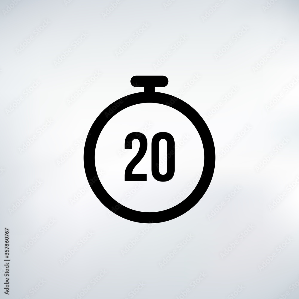 20 seconds Countdown Timer icon set. time interval icons. Stopwatch and ...