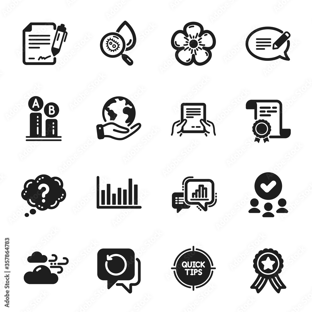 Set of Science icons, such as Receive file, Signing document ...