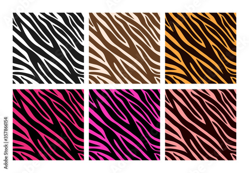 Fototapeta Colorful zebra print. Vector skin zebra seamless pattern for ...