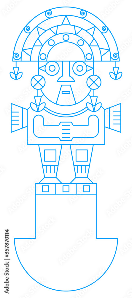 Tumi, inca knife, ceremonial knife vector illustration and typography ...