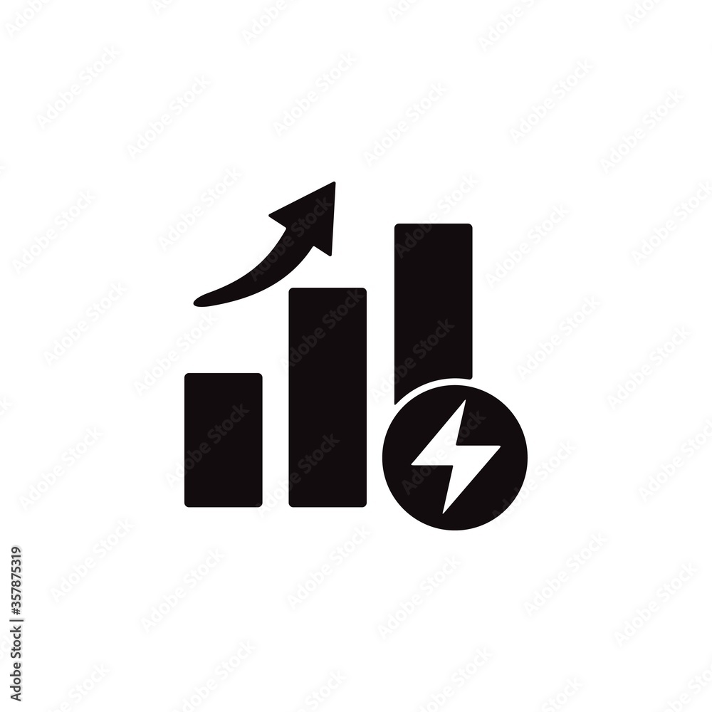 Utility bill increase icon. Energy, electricity consumption increase ...