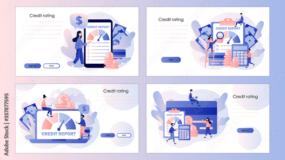 Credit rating. Credit report. Personal credit score. Screen template ...