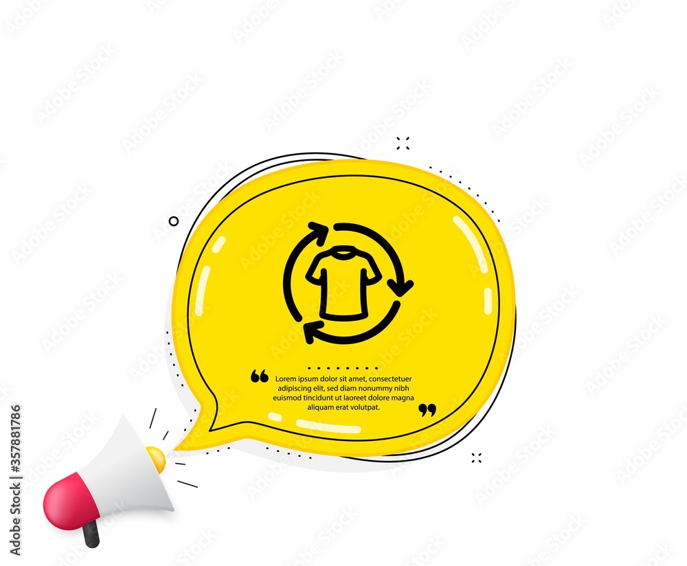 Change clothes icon. Quote speech bubble. Shirt sign. Clothing t-shirt ...
