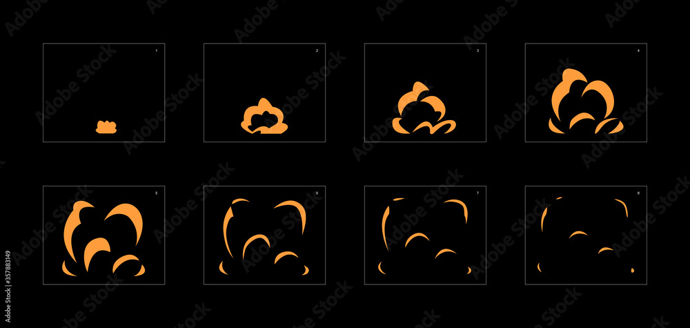 Dust explosion effect. Explosion animation effect. Animation sprite ...