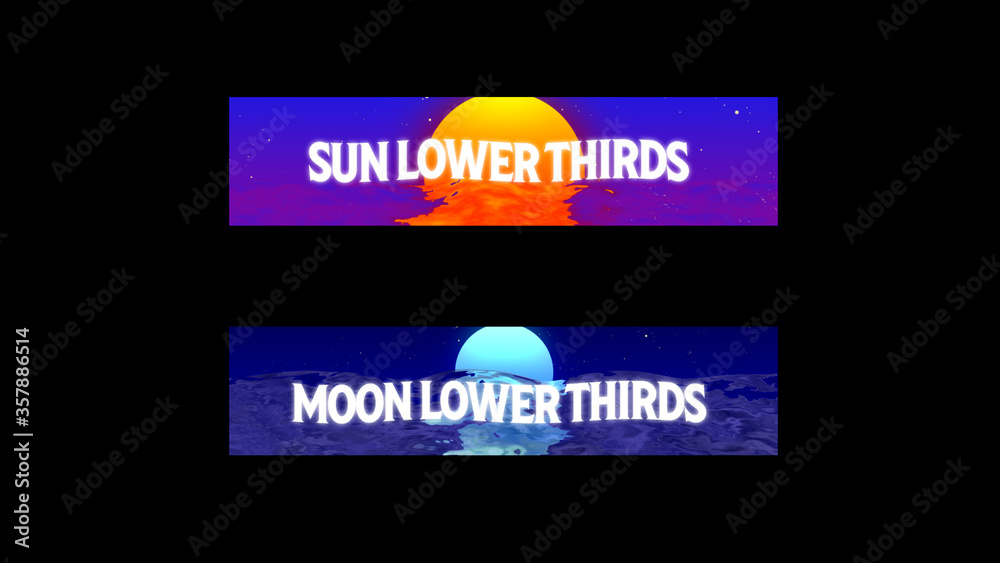 Cool Sun and Moon Lower Thirds Stock Template | Adobe Stock