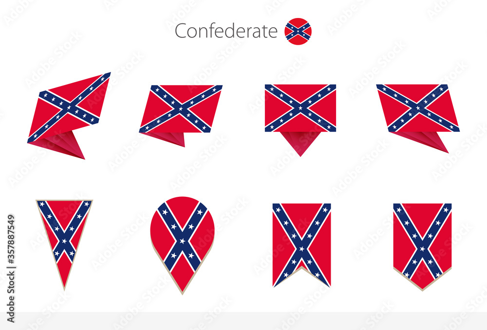Confederate flag collection, eight versions of Confederate vector flags ...