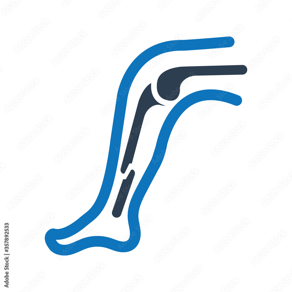 Leg Fracture icon. Leg Fracture Icon. Human broken bone icon Stock ...