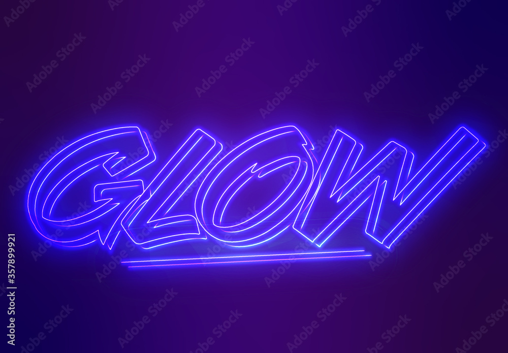 Glowing Neon Text Effect Stock Template | Adobe Stock