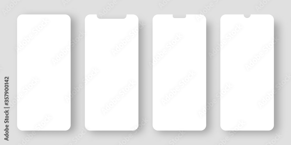 Smartphone display template set. Mockup vector isolated. Template ...