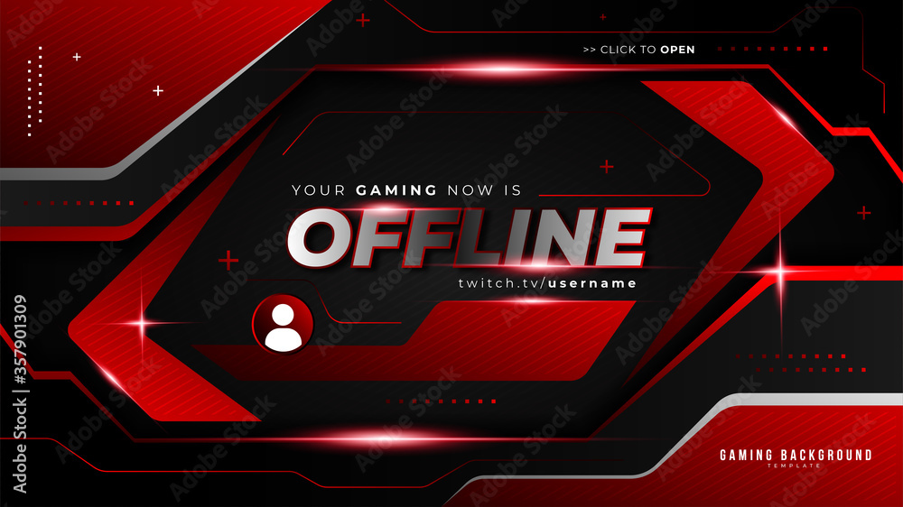 Abstract Red Futuristic Gaming Background for Offline Twitch stream ...
