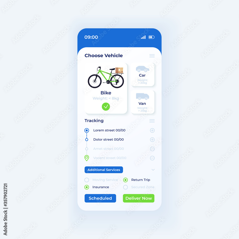 Delivery app smartphone interface vector template. Mobile app page ...
