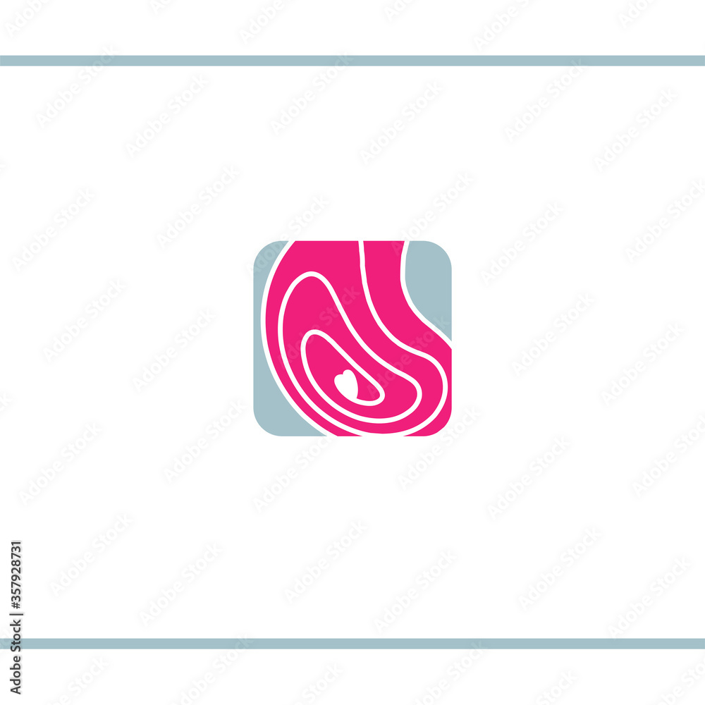 Ultrasound logo. Sonography. Abstract belly with waves. Logo design ...