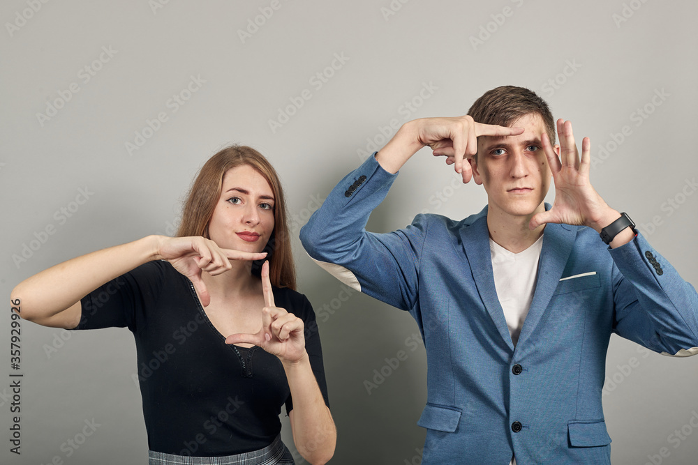 Hands making photo frame, fingers framing distance, photography sign ...