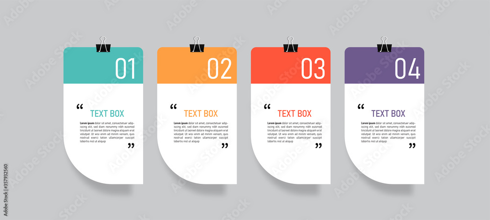 Text box design with note papers. Stock Vector | Adobe Stock