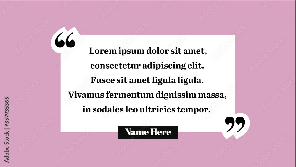 Pink Quote Title Stock Template | Adobe Stock