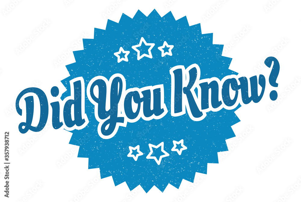 did you know sign. did you know round vintage retro label. did you know ...