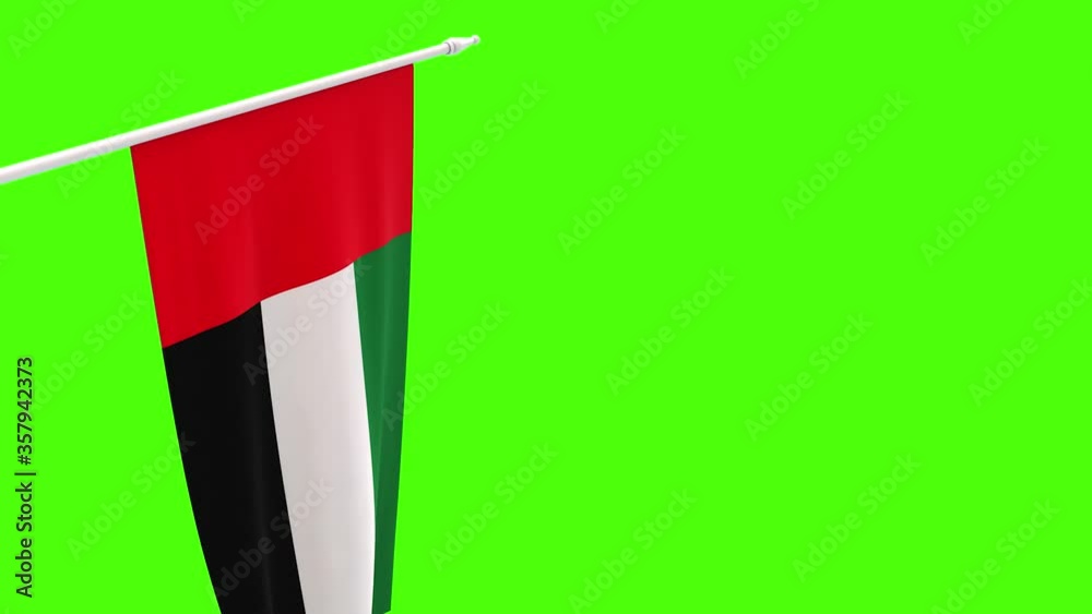 Flag of United Arab Emirates with Realistic Fabric Texture Waving in ...