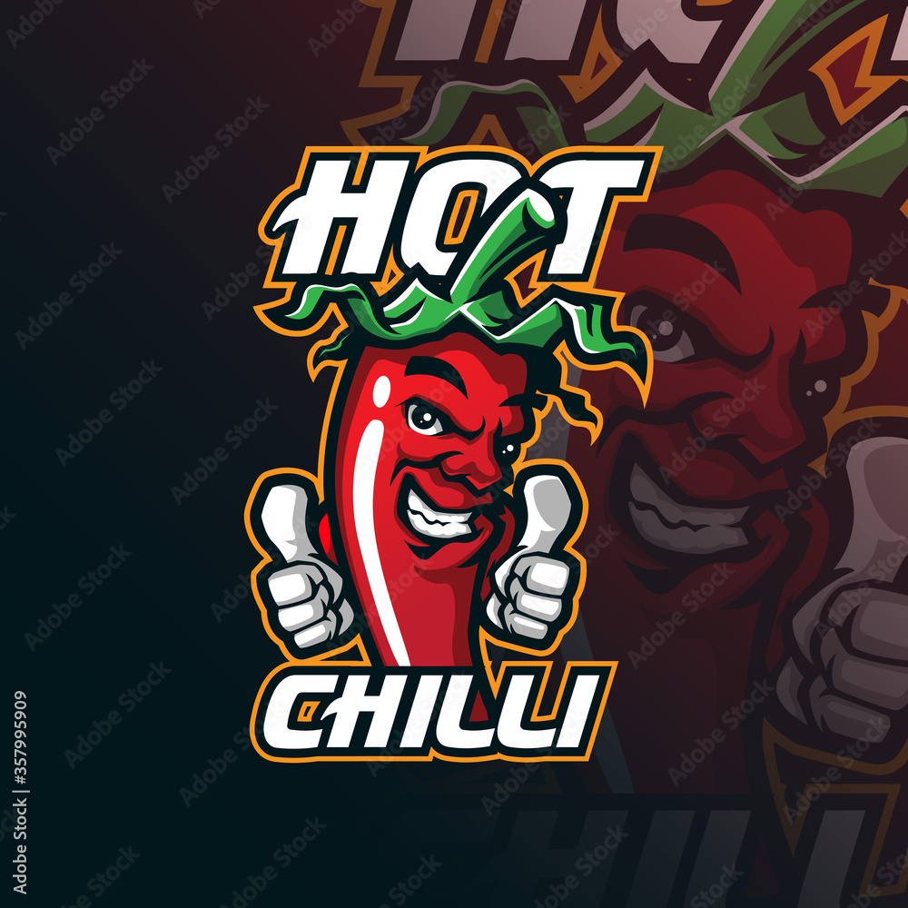 chilli mascot logo design vector with modern illustration concept style ...