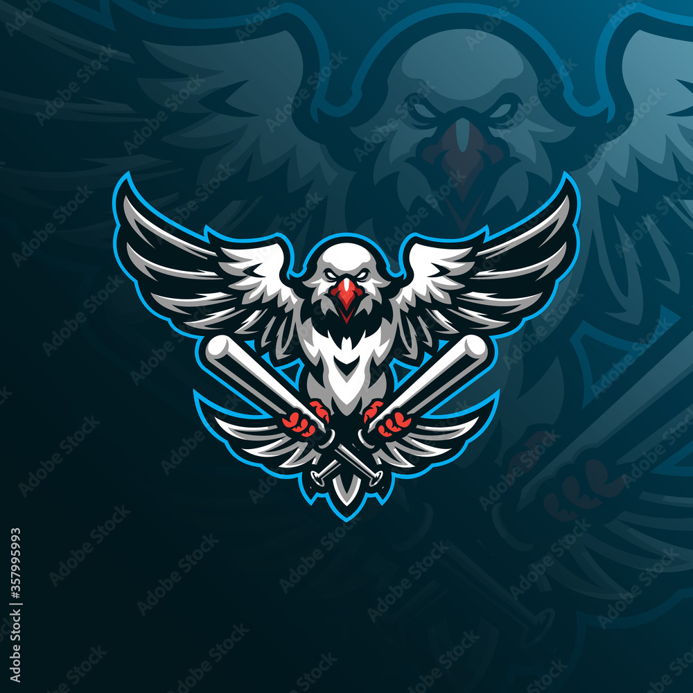 eagle mascot logo design vector with modern illustration concept style ...