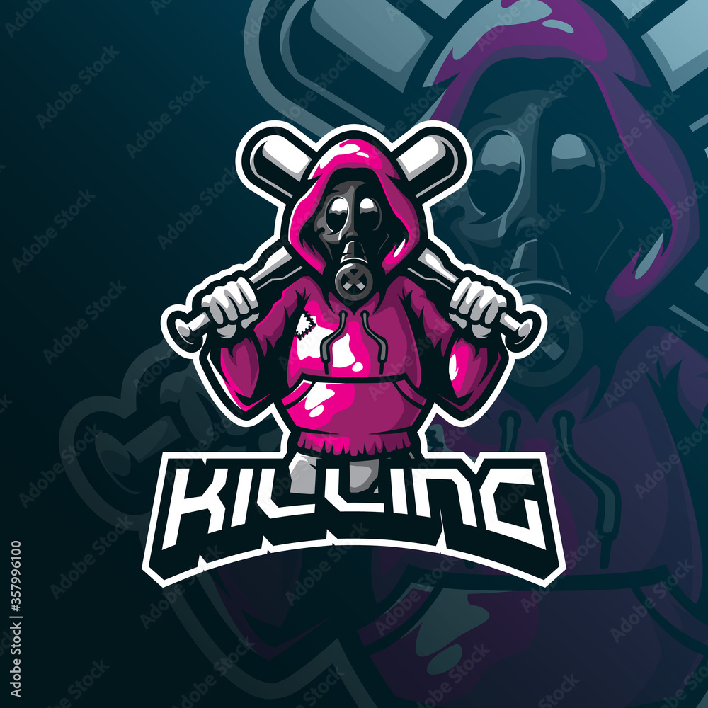 killing mascot logo design vector with modern illustration concept ...