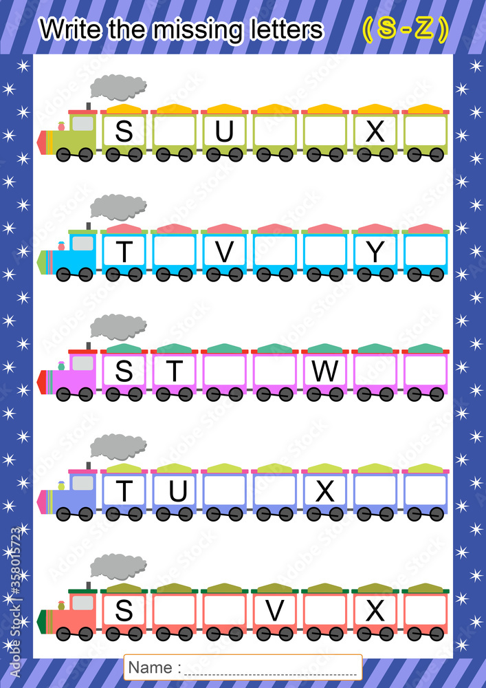 write the missing letters - Worksheet for education, alphabet ...
