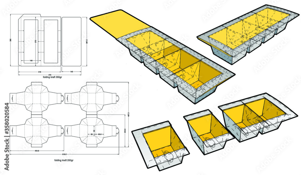 Delivery Food Packaging and Die-cut Pattern. The .eps file is full ...