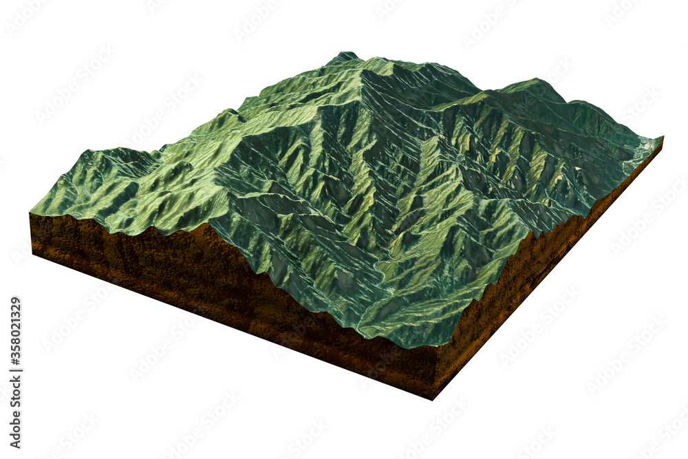 3D rendering.Realistic 3D Map of Seoraksan National Park, South Korea ...