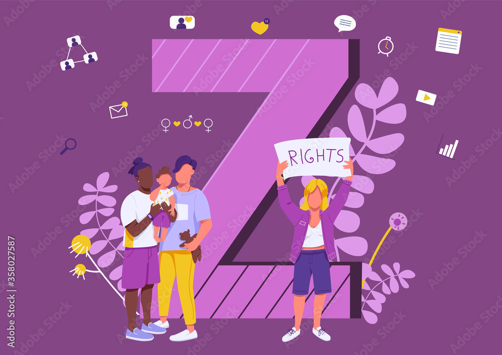 Generation Z culture flat concept vector illustration Stock Vector ...