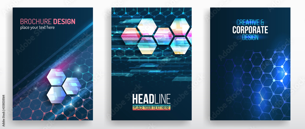 Vector technology templates for cover or brochure, flyer. Аbstract ...