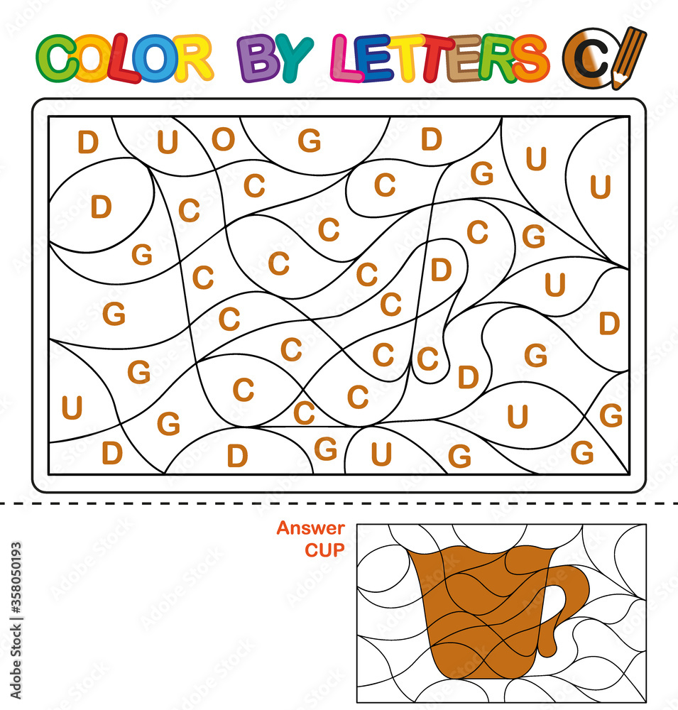 ABC Coloring Book for children. Color by letters. Learning the capital ...