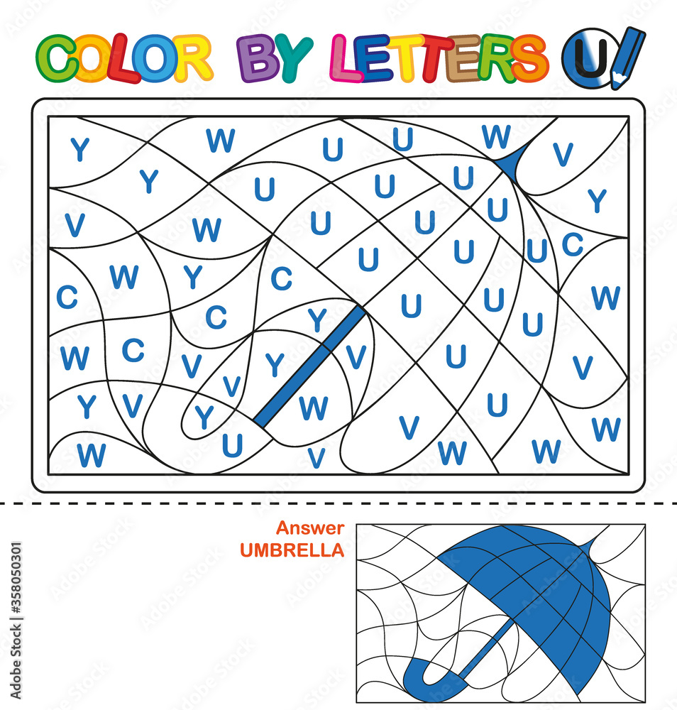 ABC Coloring Book for children. Color by letters. Learning the capital ...