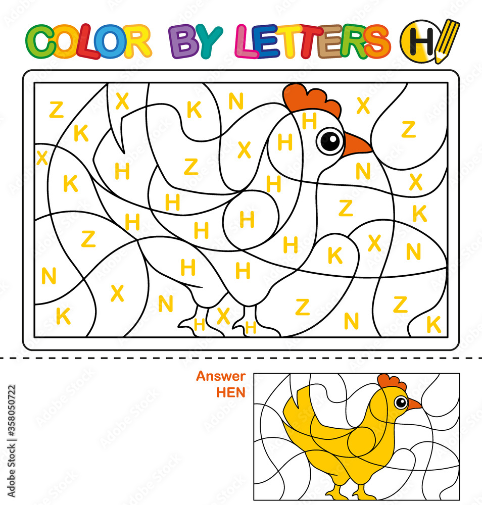 ABC Coloring Book for children. Color by letters. Learning the capital ...