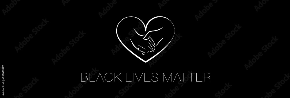 Black Lives Matter. Symbol of Handshake. Equality of races and skin ...