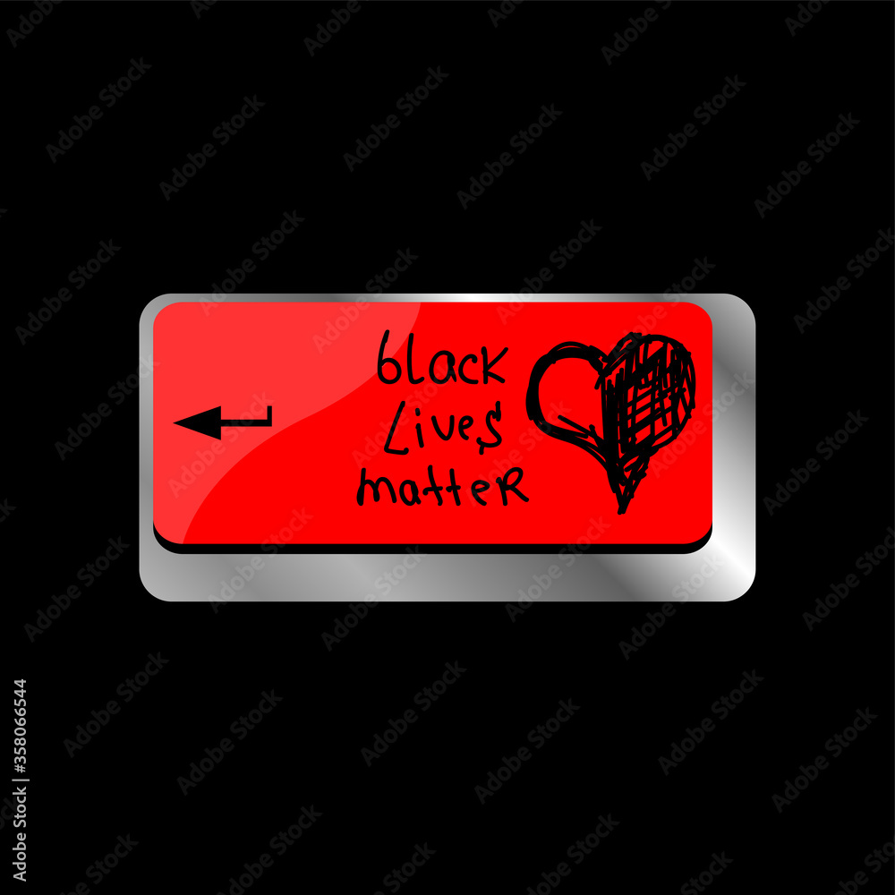 Black lives matter slogan. Hand drawn hearts. Anti racism and racial ...