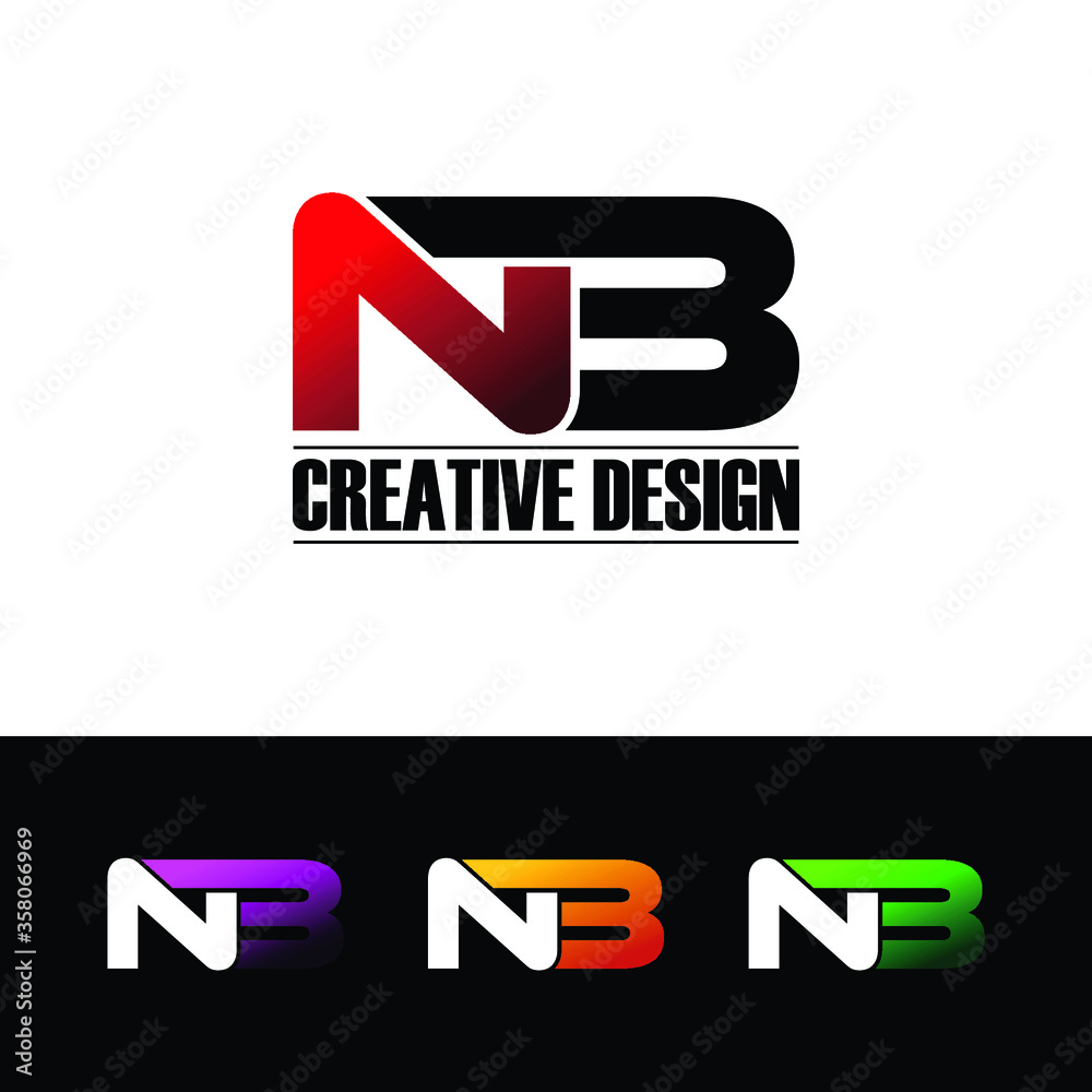 Letter NB logo design vector. vector illustration. Stock Vector | Adobe ...