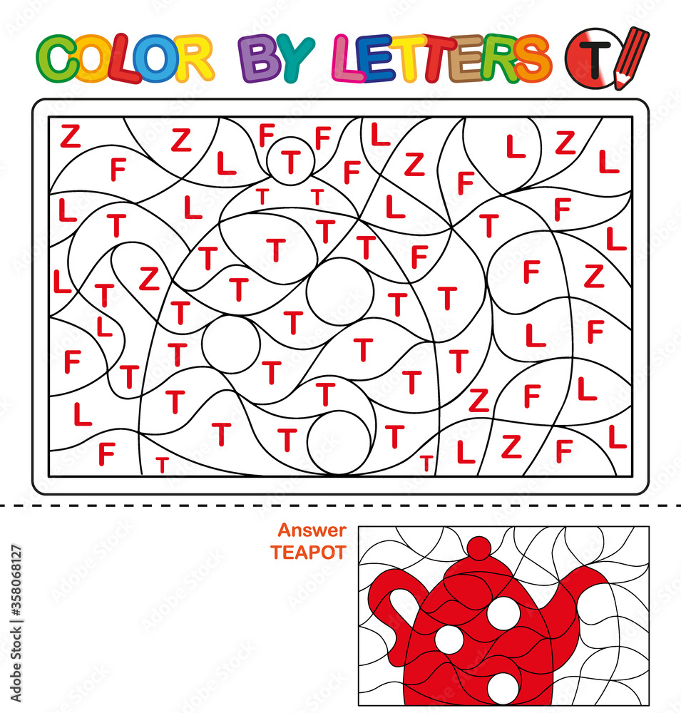 ABC Coloring Book for children. Color by letters. Learning the capital ...