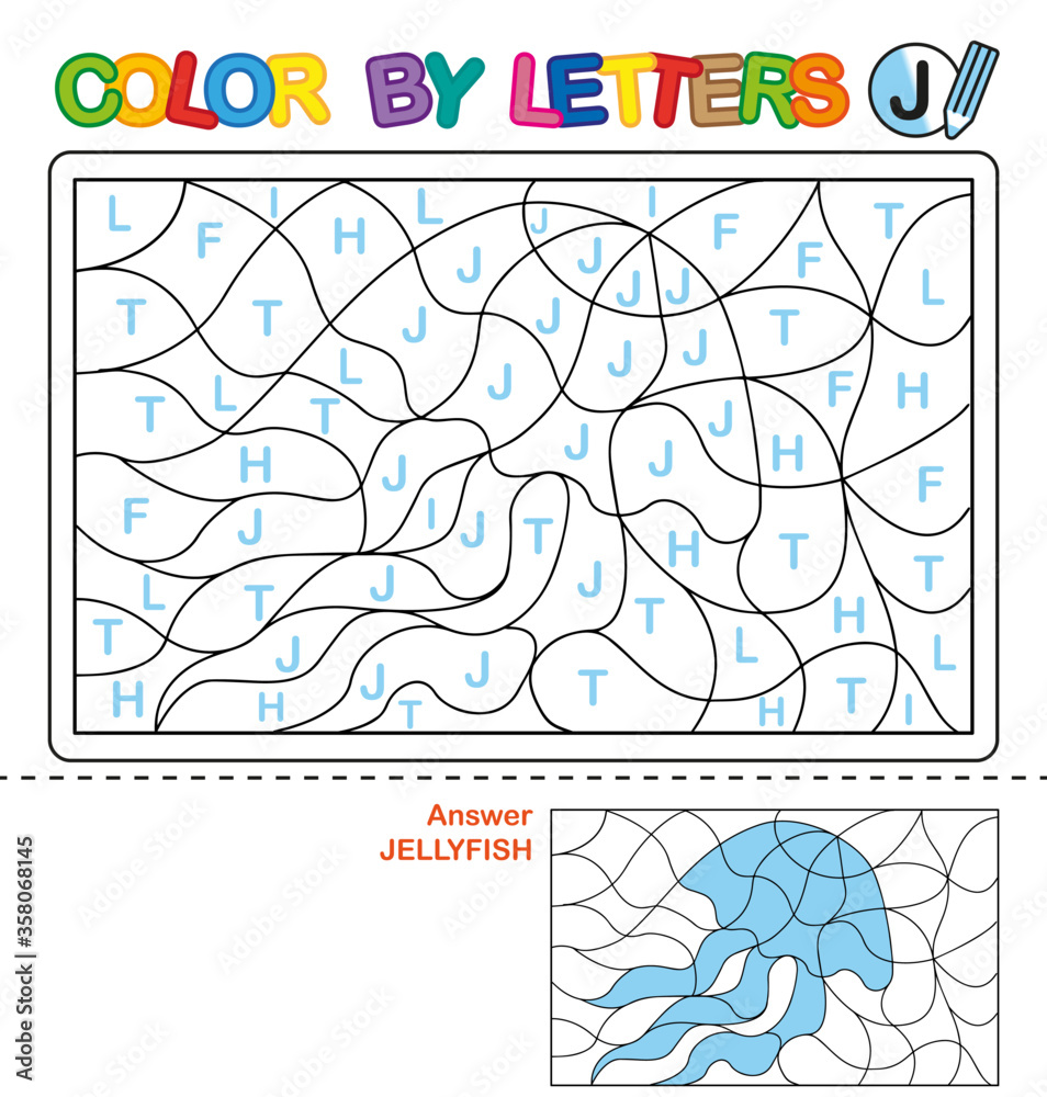 ABC Coloring Book for children. Color by letters. Learning the capital ...