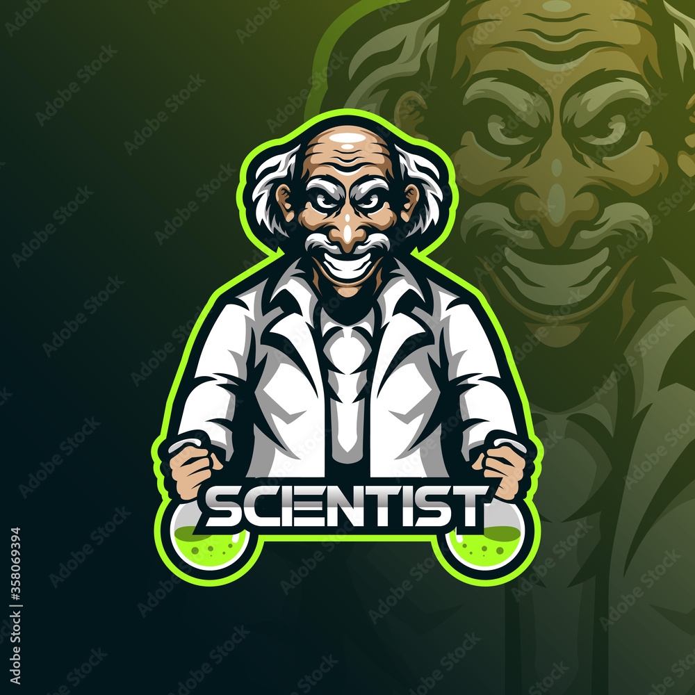 scientist mascot logo design vector with modern illustration concept ...