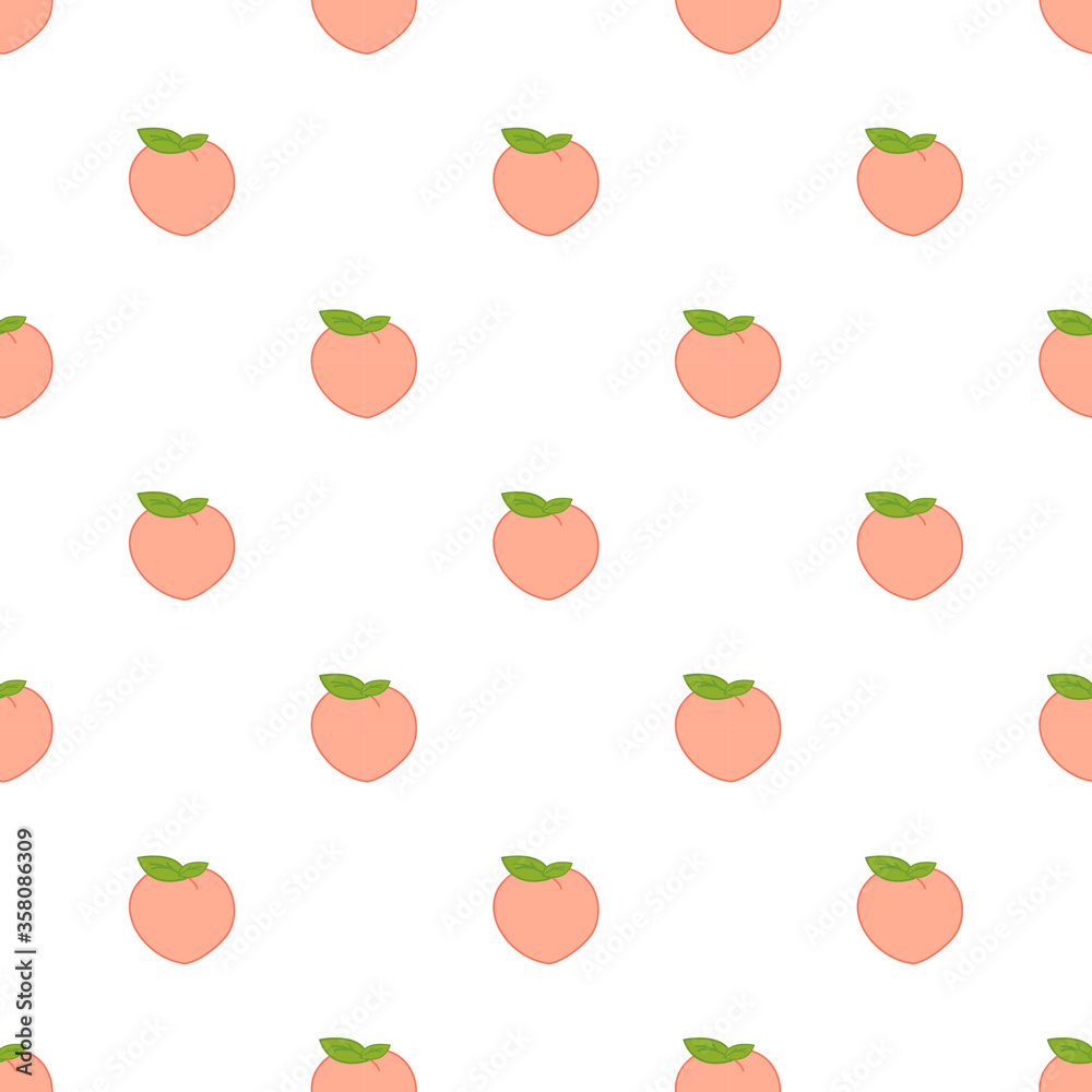 Peach Patterns Seamless. Peach concept illustration. Cute peach style ...