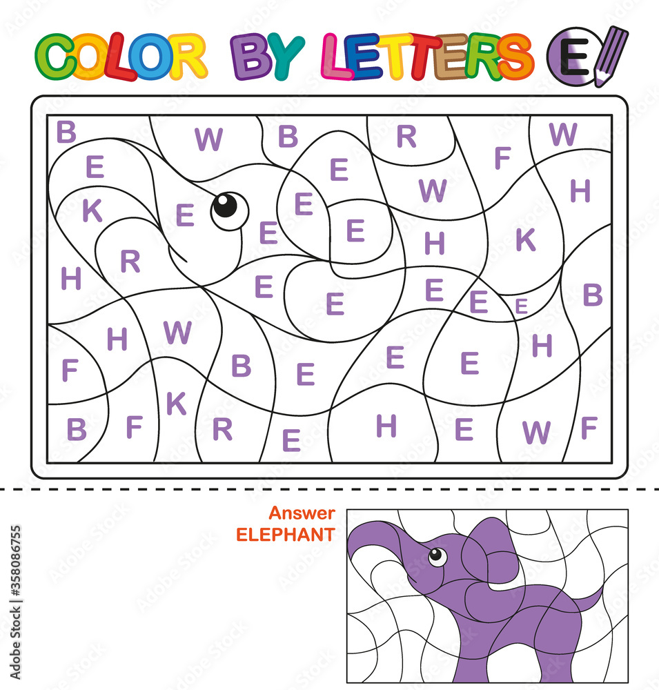 ABC Coloring Book for children. Color by letters. Learning the capital ...