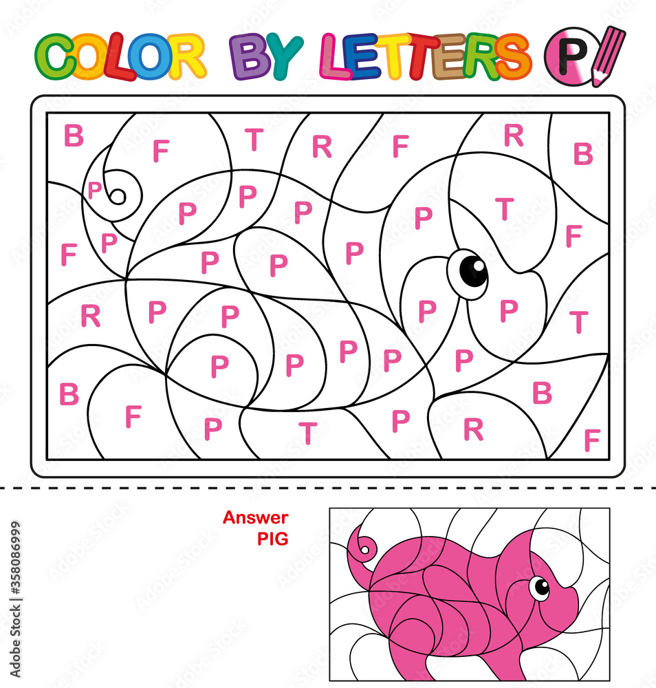 ABC Coloring Book for children. Color by letters. Learning the capital ...
