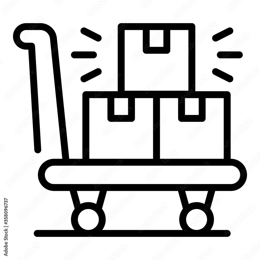 Delivery box cart icon. Outline delivery box cart vector icon for web ...