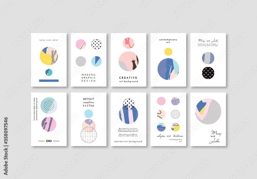 Set of Poster Layouts with Circles Stock Template | Adobe Stock