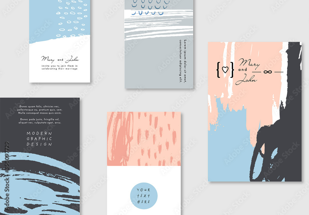 Set of Creative Poster Card Layouts Stock Template | Adobe Stock