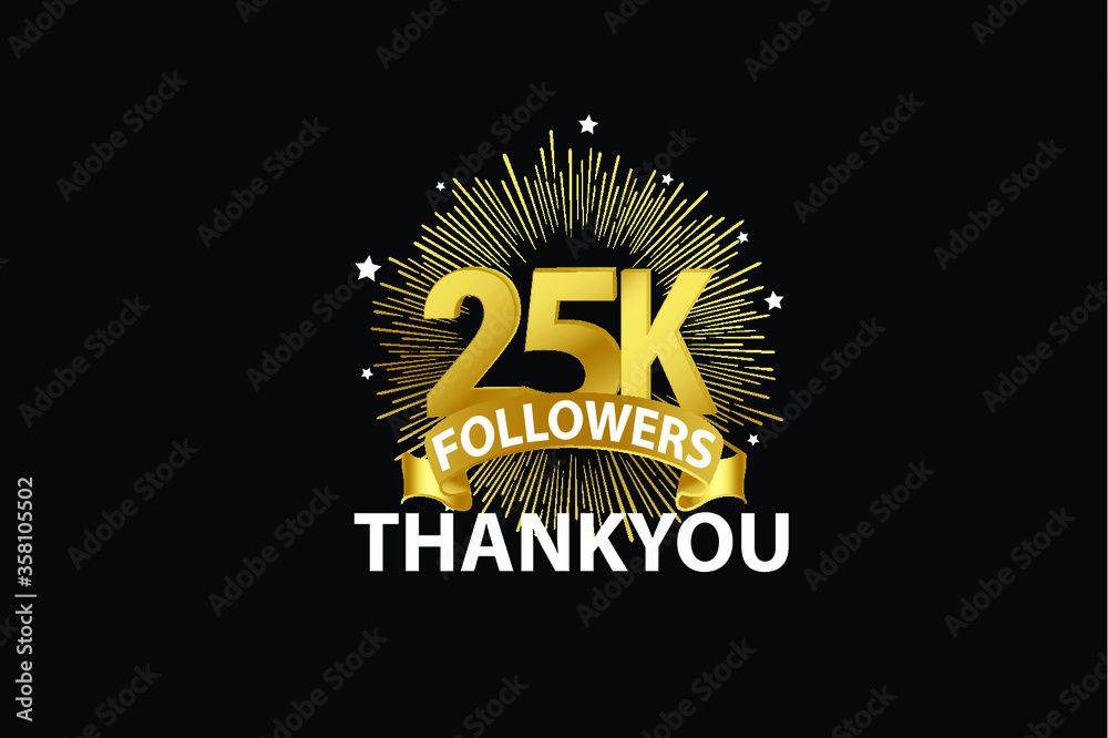 25K,25.000 Followers anniversary, minimalist logo years, jubilee ...