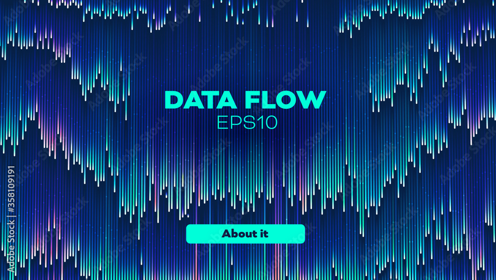 Data flow down stream. Rain trail digital background Stock Vector ...